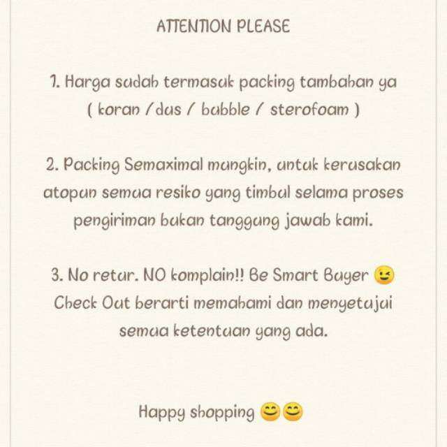 Jual KETENTUAN ORDER | Shopee Indonesia