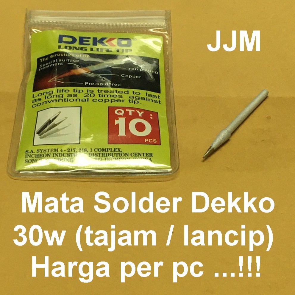Jual Mata Solder Dekko 30w Lancip Runcing - Soldering Iron Timah Deko ...