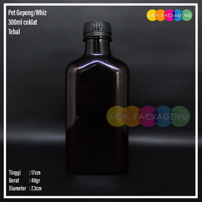 Jual Pet 300ml Gepeng Cokelat botol plastik kemasan minuman kopi susu ...