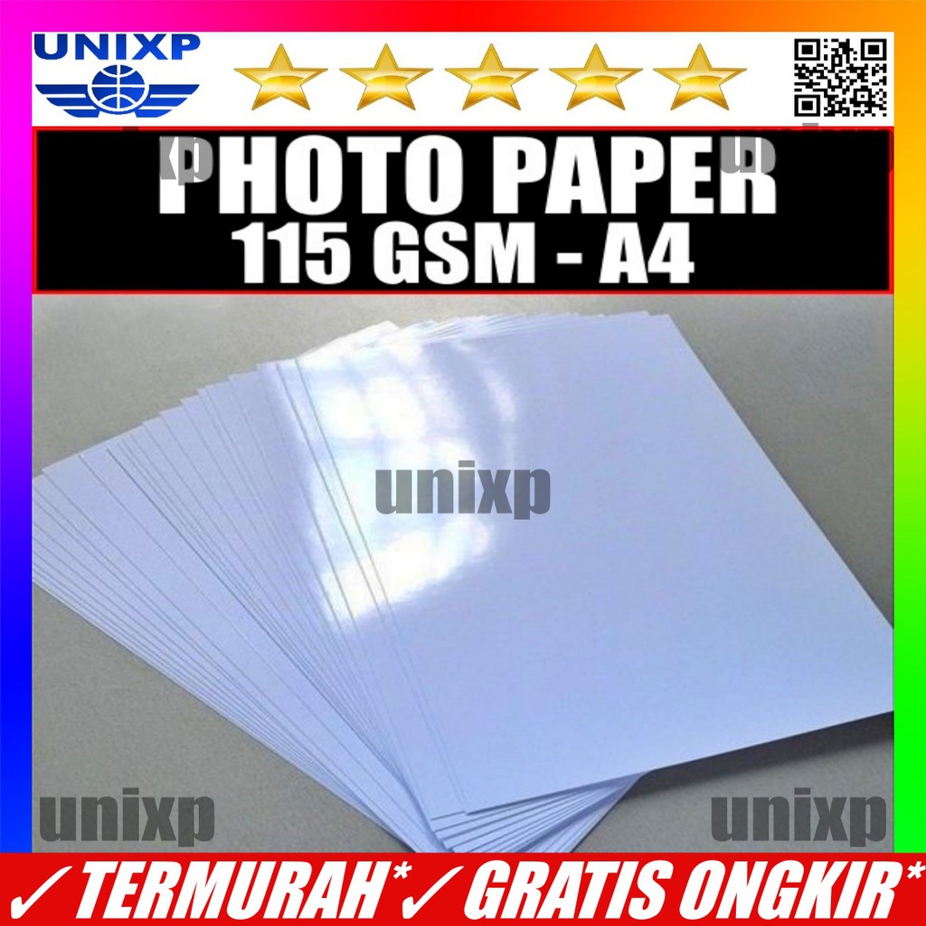 Jual Kertas Foto Glossy A4 115gsm Premium - Glossy Photo Paper untuk ...