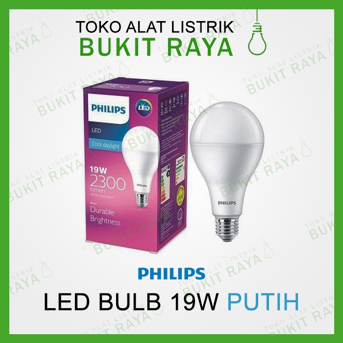 Jual Philips LED Bulb 19 Watt Putih Cool Daylight 19W CDL E27 A80 6500K | Shopee Indonesia