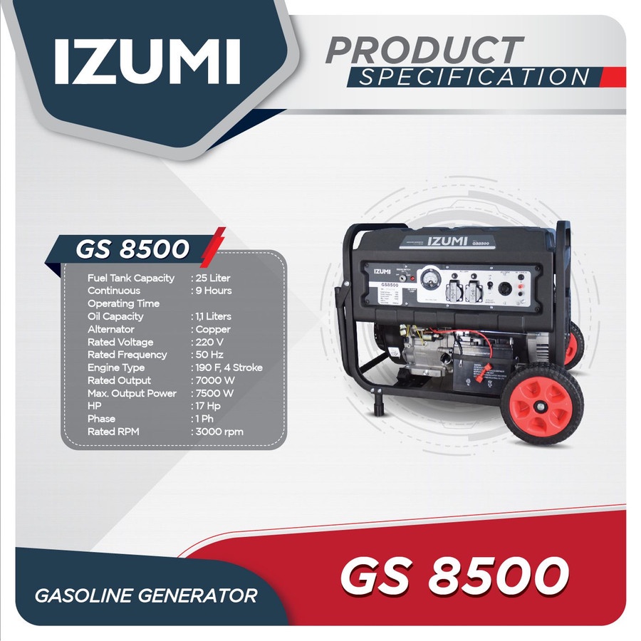 Jual IZUMI GS 8500/GS8500 Genset/Generator 4 Tak 7000 Watt | Shopee Indonesia