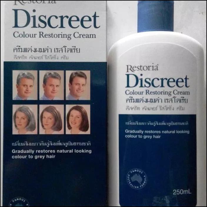 Jual RESTORIA DISCREET COLOR RESTORING PENGHITAM RAMBUT 250ML THAILAND ...