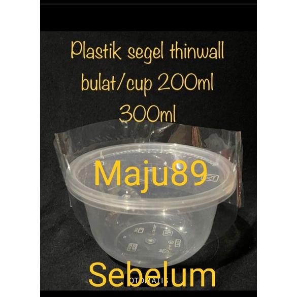 Jual PLASTIK SEGEL Thinwall Bulat / Cup 300ml 200ml | Shopee Indonesia