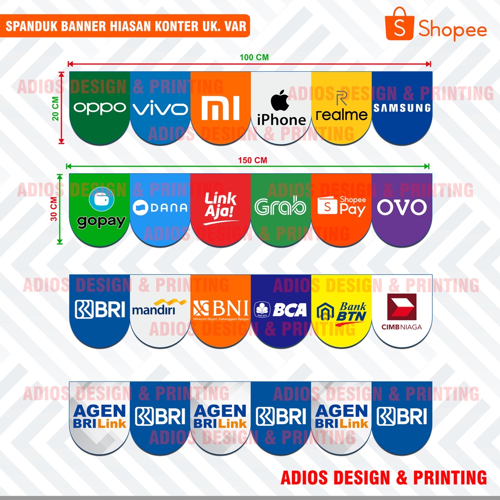 Jual Spanduk Hiasan Konter Pulsa atau Kios Pulsa Agen Brilink | Shopee ...