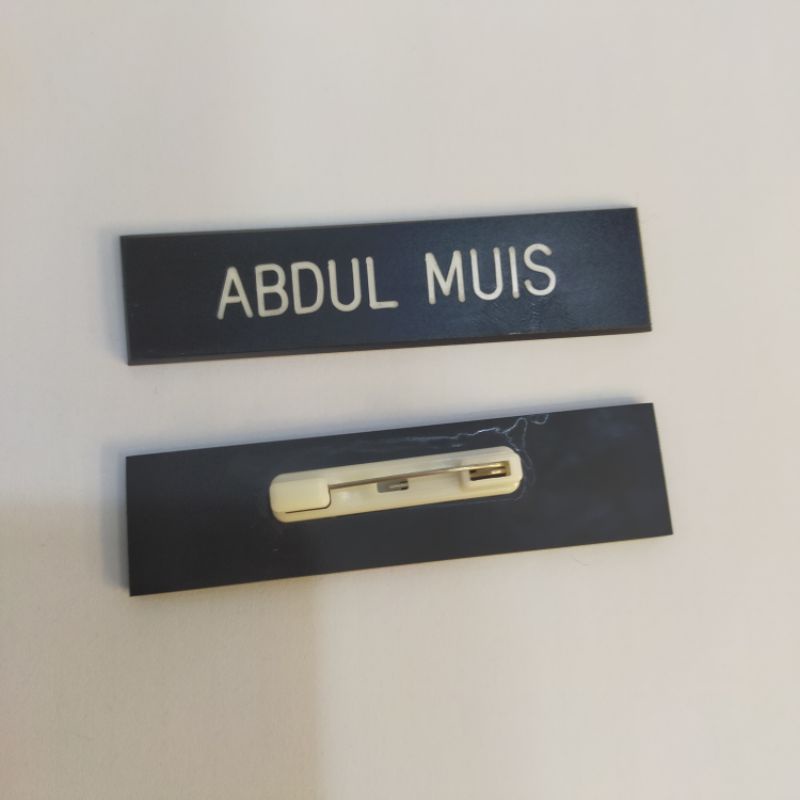 Jual papan nama/Name tag grafir/gravo hitam doff | Shopee Indonesia