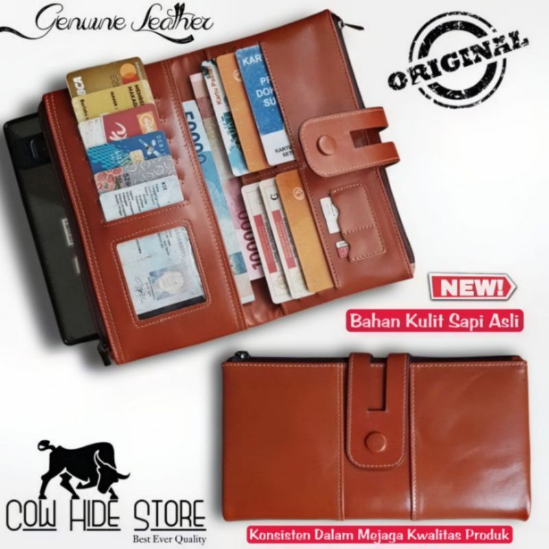 Jual Dompet Panjang Wanita Kulit Asli 18 Slot - Pull Up Leather ...