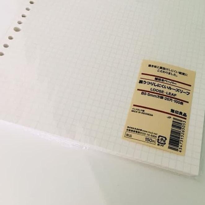 Jual Binder | Muji - Loose Leaf Paper A5/B5/A4 - Line / Grid / Dot / Blank - Kertas Kualitas ...