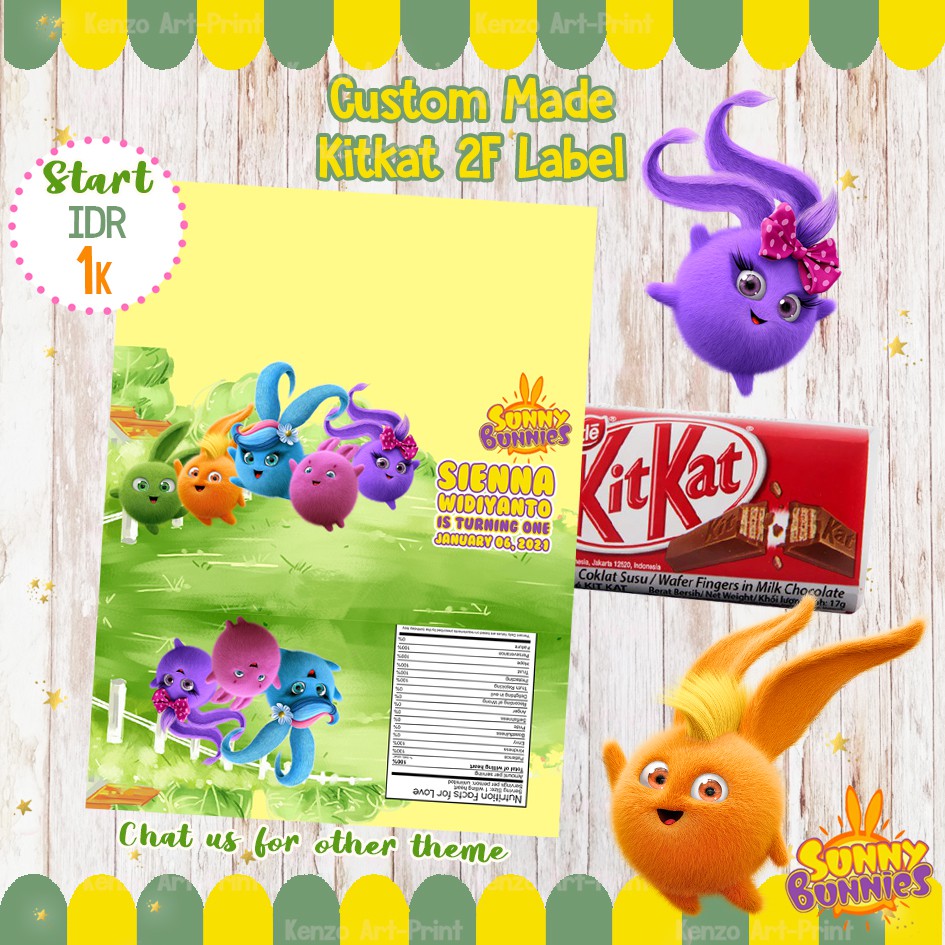 Jual Custom Label Kitkat 2 Bars/ Label Coklat Custom | Shopee Indonesia