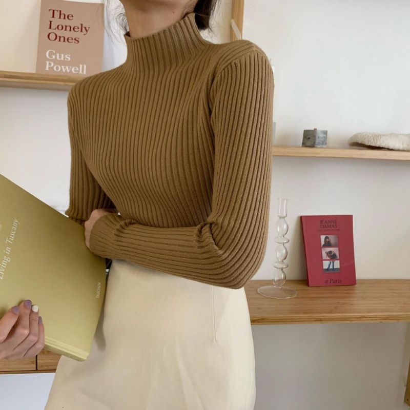 Jual Aisha Inner Rajut - Baju Wanita Rajut Lengan Panjang | Turtleneck ...