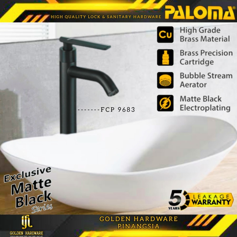 Jual PALOMA FCP 9683 KERAN WASTAFEL CUCI TANGAN KRAN AIR DINGIN MATTE ...