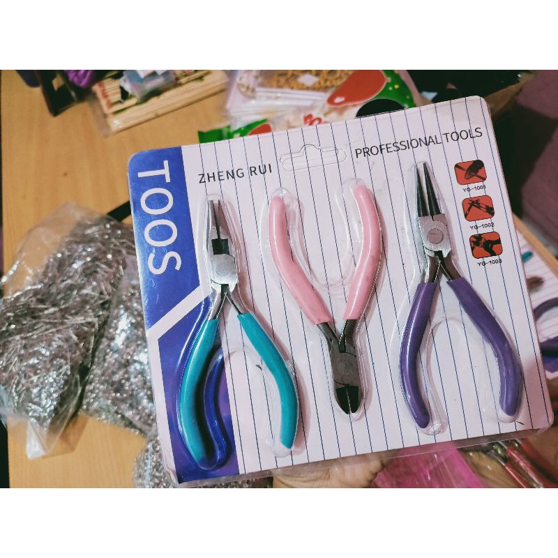 Jual Tang set isi 3 (tang pembulat, tang pemotong, tang penjepit ...
