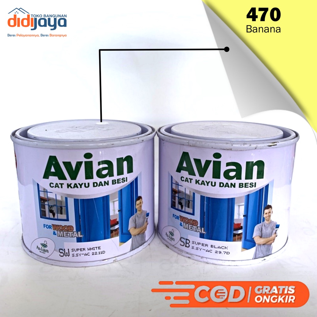 Jual Cak Kayu dan Besi Avian 0.45 Liter warna Banana 470 | Shopee Indonesia