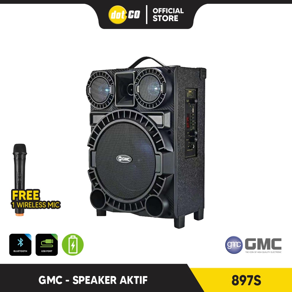 Jual SPEAKER GMC 897S MULTIMEDIA BLUETOOTH + FREE WIRELESS MIC ...