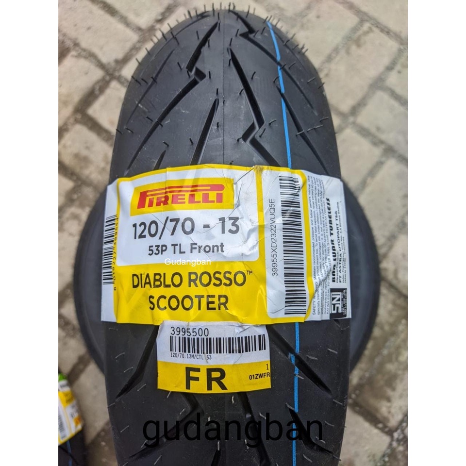 Jual (RING 13) 120 70 13 DIABLO ROSSO SCOOTER PIRELLI PRODUKSI 2025 Tubeless Ban Motor Nmax FREE ...
