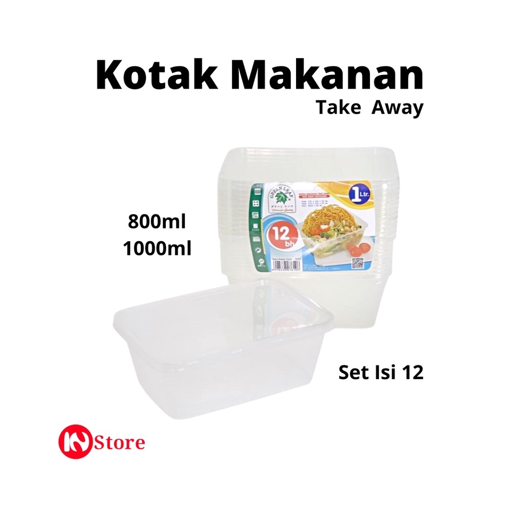 Jual Kotak Makanan Take Away Set isi 12 Ukuran 800ml dan 1000ml ...