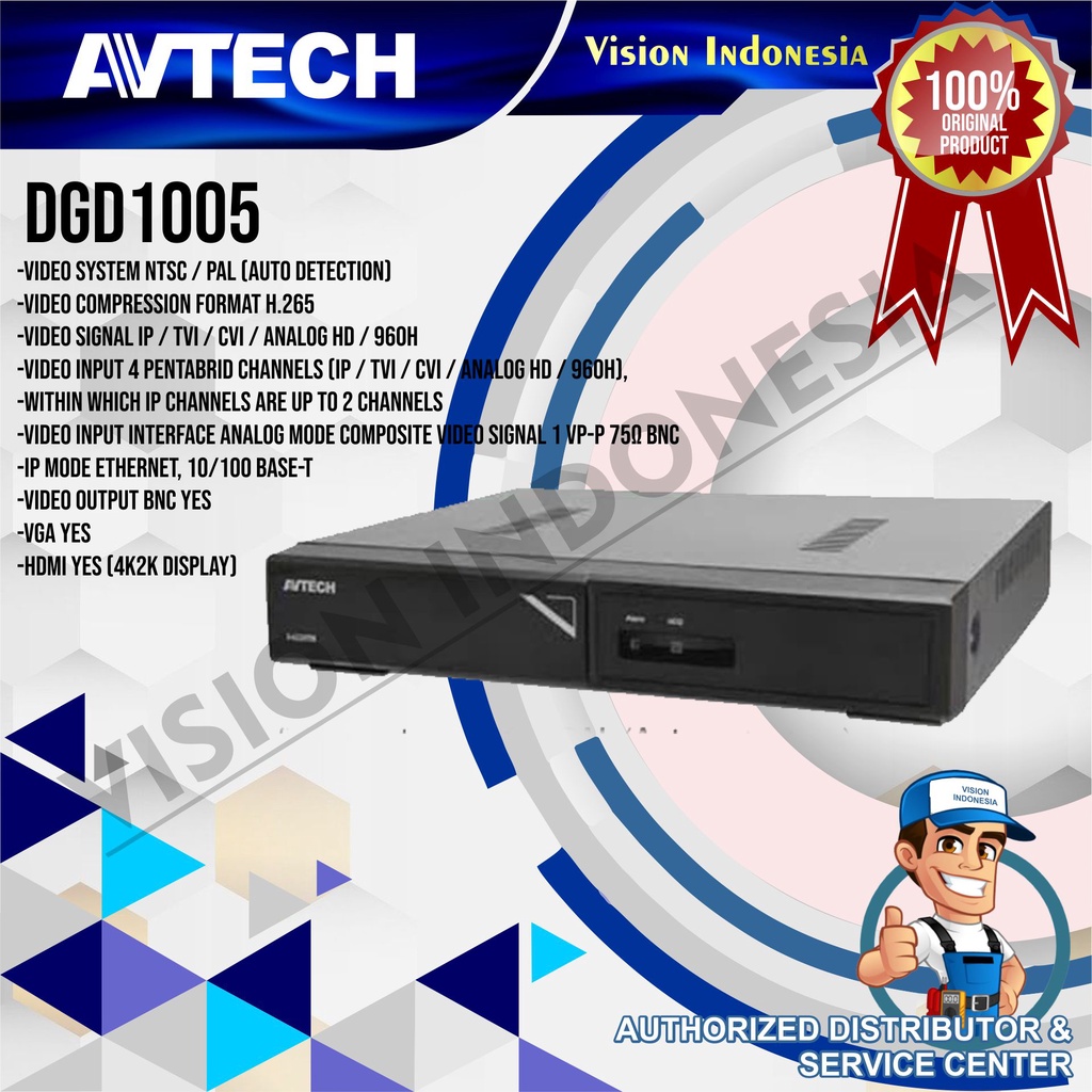 Jual NEW DVR AVTECH 5MP 4CH DGD1005 / DGD 1005 ORIGINAL AVTECH RESMI | Shopee Indonesia