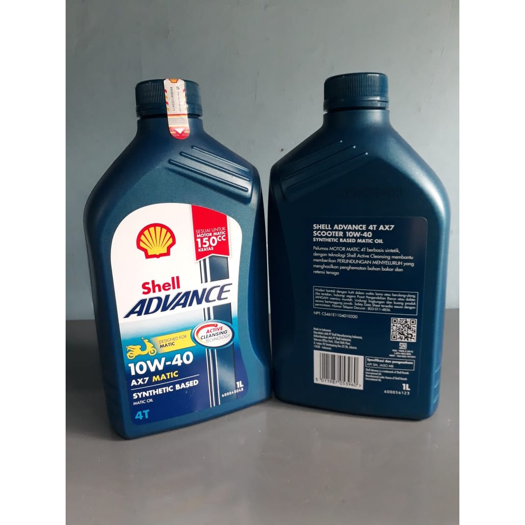 Jual SHELL AX7 SCOOTER 10W-40 MATIC 1 LITER | Shopee Indonesia