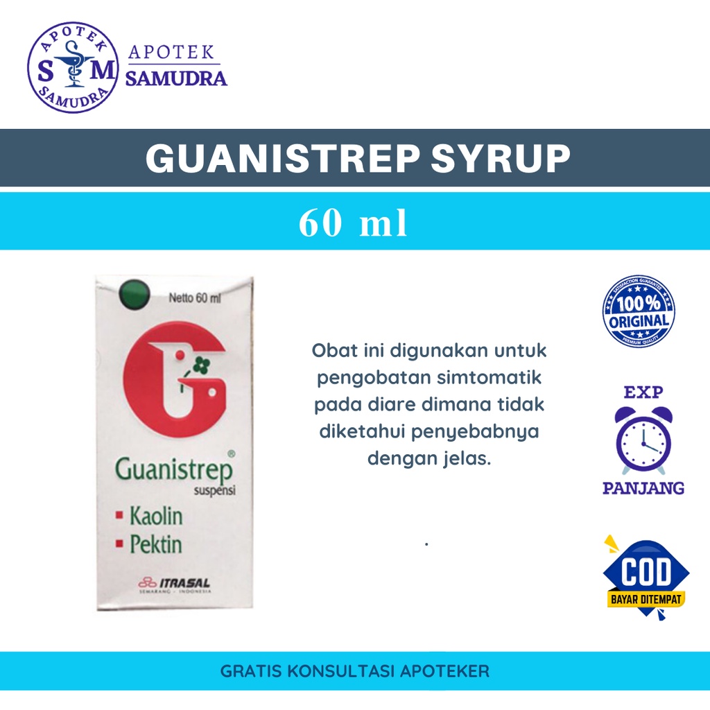 Jual GUANISTREP Syrup - 60 ml (obat diare anak obat memperbaiki feses ...