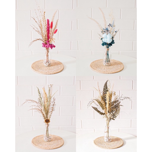 Jual SET BUNGA KERING RANGKAI DAN VAS KECIL | BUNGA KERING BUNGA ...