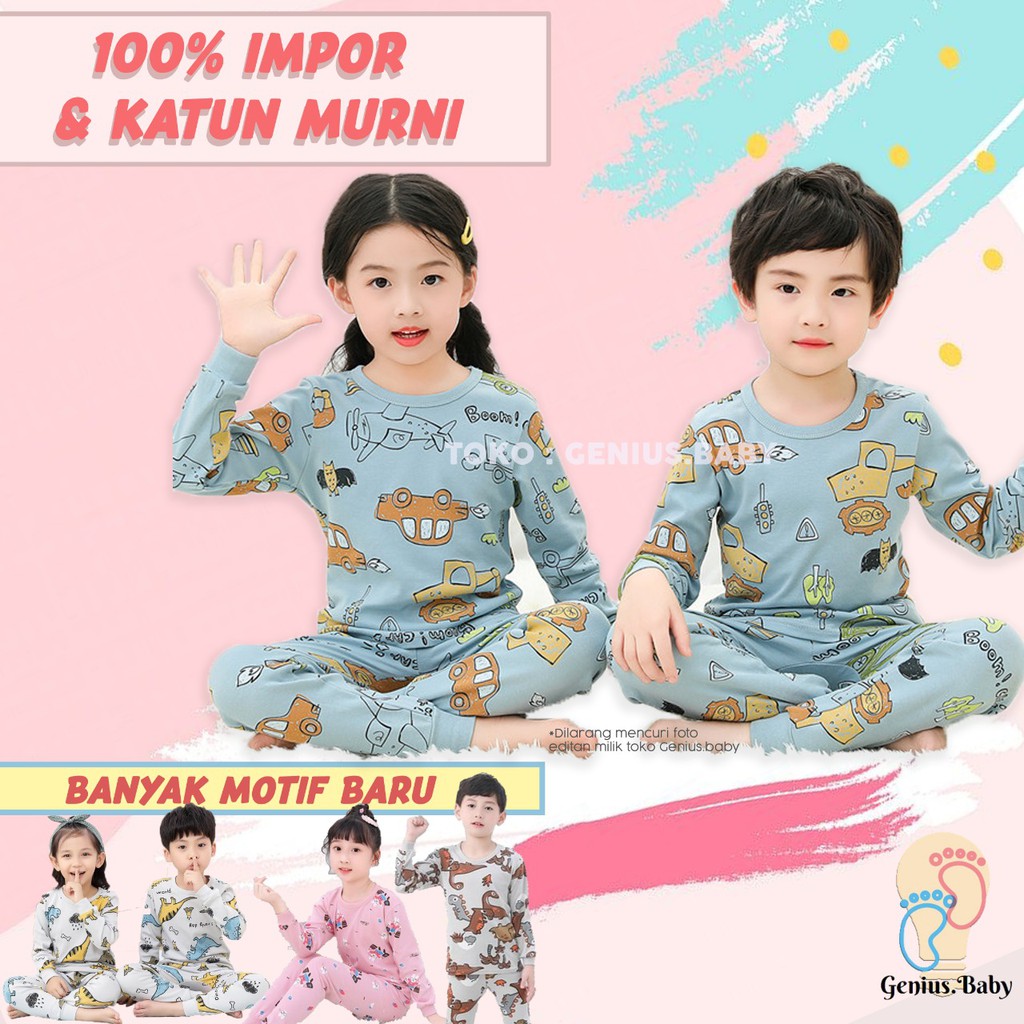 Jual Setelan Piyama Anak Kecil Lucu Pajamas Lengan Panjang Baju Tidur ...