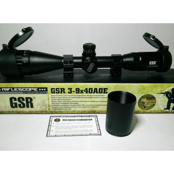 Jual Telescope / Riflescope GSR 3-9x40 AOE Precission Optic | Shopee ...