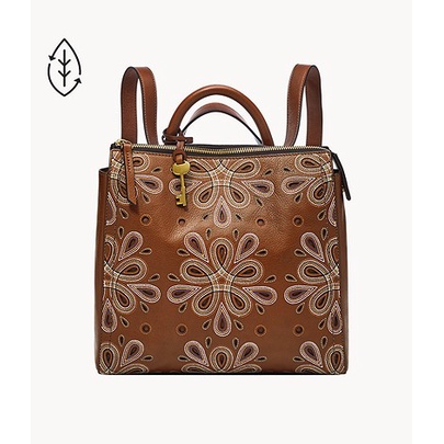 Jual TAS Fossil PARKER BACKPACK SMALL EMBROIDERY BROWN MULTI ZB1741058 ...