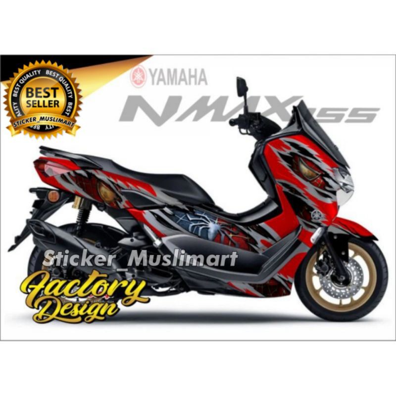Jual Decal sticker New Nmax 2020 motif Spiderman 3D merah putih variasi ...