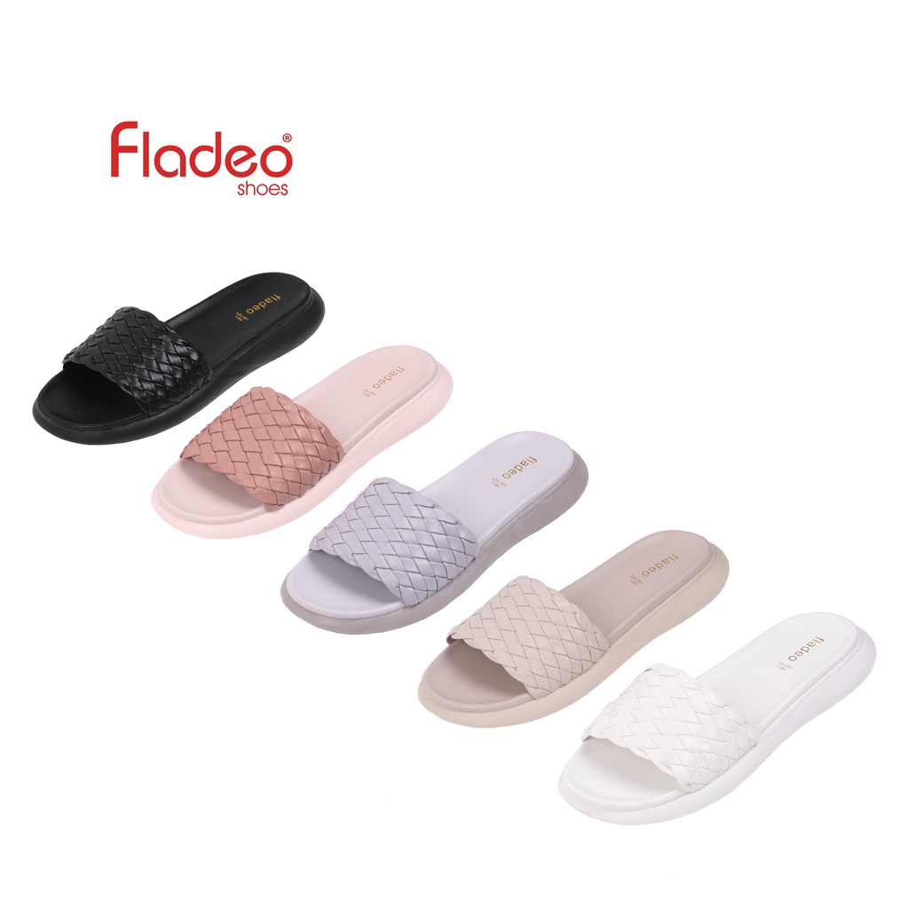 Jual Fladeo C22/LDJ341-1RV/Sandal Slide Wanita [ Flat Slipper Sandals ...