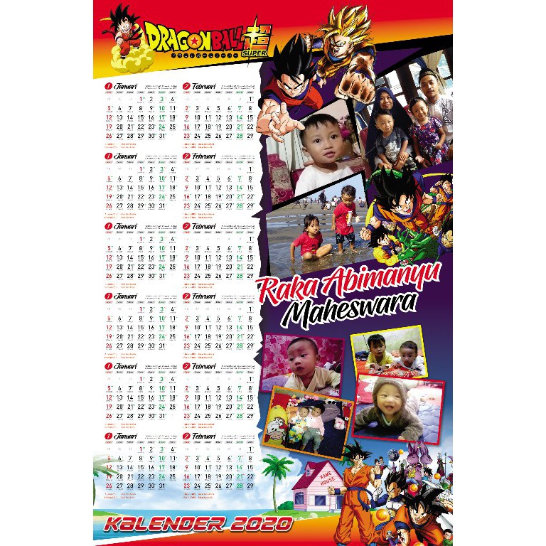 Jual Kalender Dinding 1 Tahunan (12 bulan) 2020 + Klip Seng Custom Foto ...