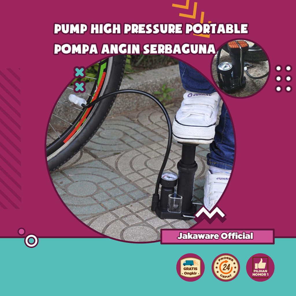 Jual POMPA ANGIN SERBAGUNA BOLA BASKET BALON SEPEDA MANUAL MINI PORTABLE KAKI AIR RODA SEPEDAH ...