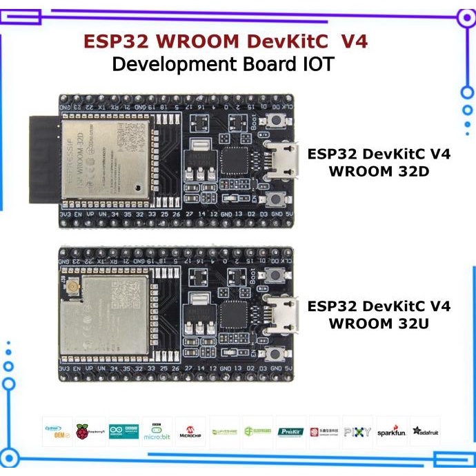 Jual Termantab] ESP32 DevKitC V4 ESP 32 WROOM 32U 32D Development Board IOT | Shopee Indonesia