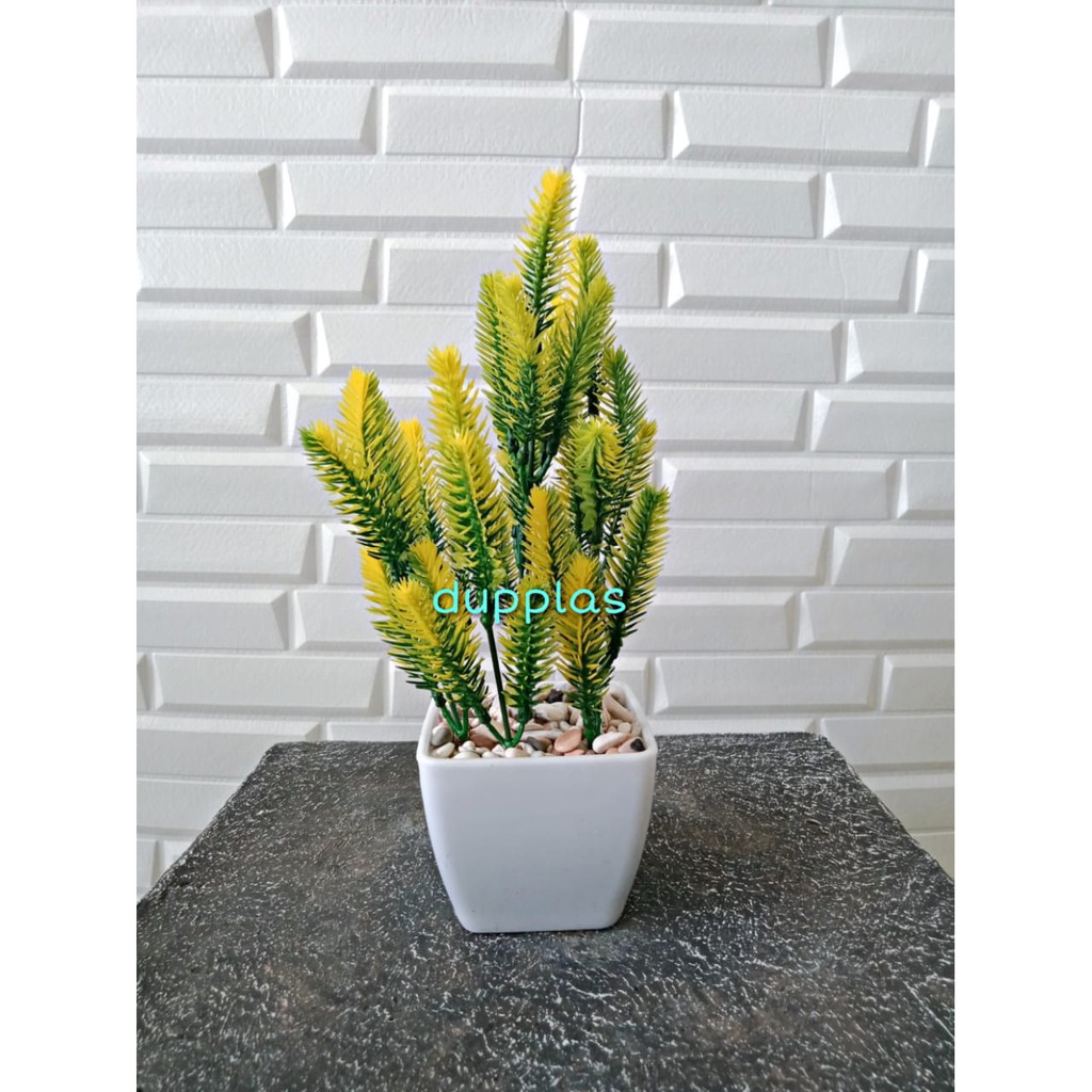 Jual Pohon Mini Daun Kaktus Hijau Tanaman Artifisial Plastik Dekorasi ...