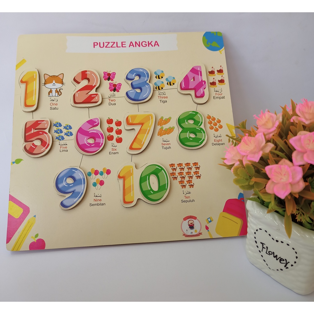 Jual Puzzle Jumbo Kayu Mainan Anak Edukasi Belajar Angka Berhitung ...