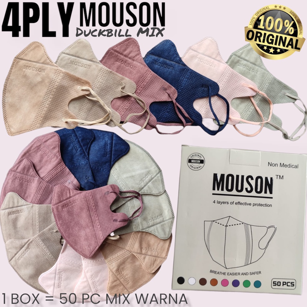 Jual MOUSON DUCKBILL - MIX WARNA MASKER ISI 50PCS | Shopee Indonesia