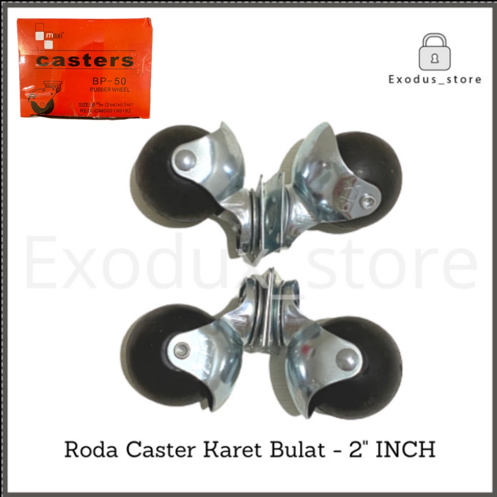 Jual Roda caster karet 2 inch 50 mm bulat / Roda Etalase / Sofa ...