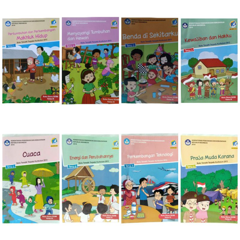Jual BUKU TEMA 1 - 8 KELAS 3 SD/MI K13 KEMENDIKBUD | Shopee Indonesia