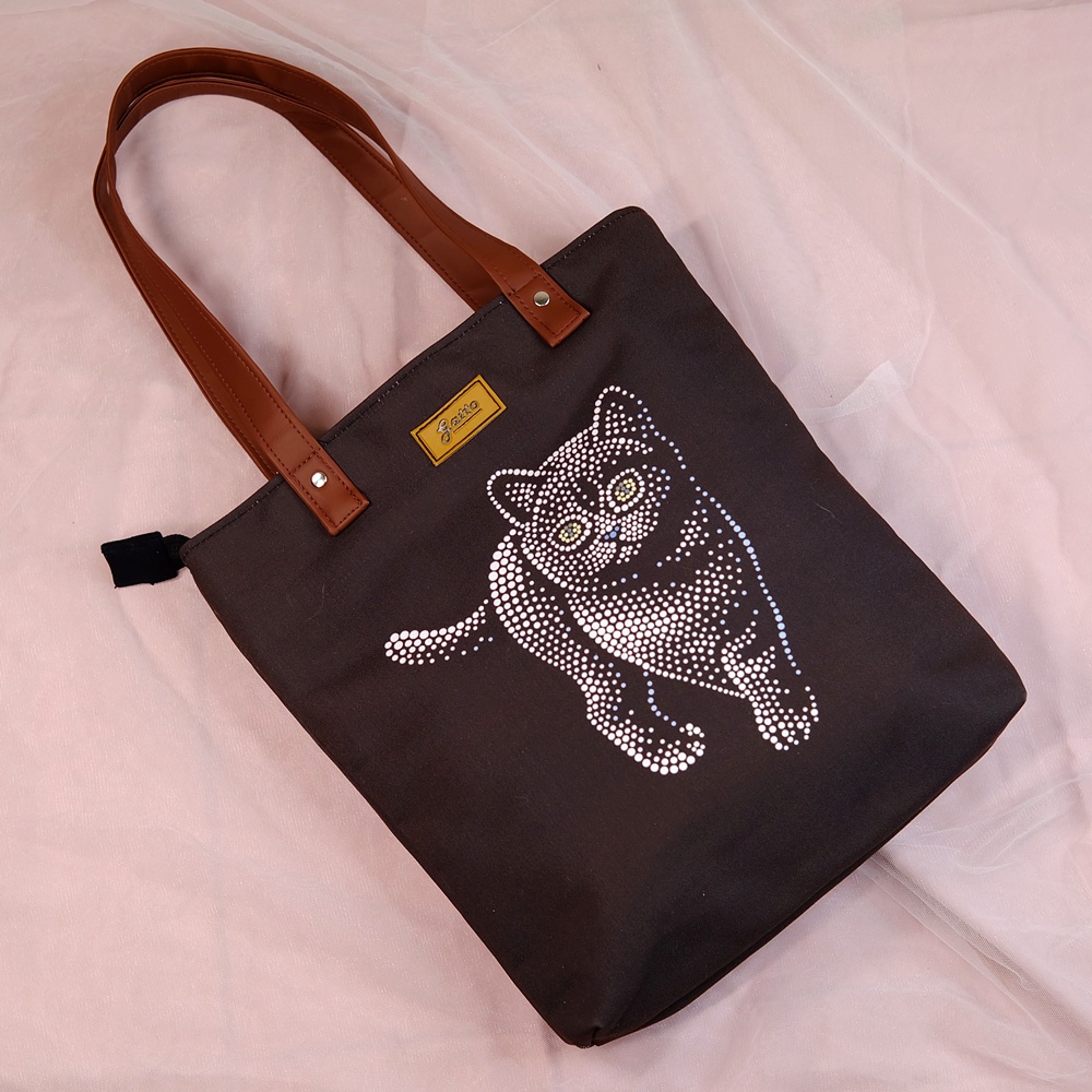 Jual Tas Tote Bag Wanita Motif Kucing / Tote Bag Premium Gatto / Tas ...