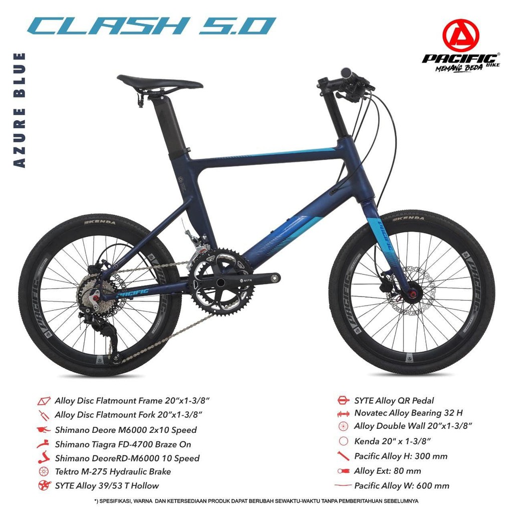 Jual BICYCLE/SEPEDA 20 MINI VELO ALLOY CLASH 5.0 PACIFIC ( 20 INCH ...