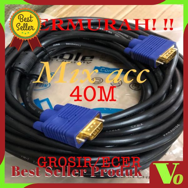 Jual KABEL VGA 40M HIGH QUALITY GOLD PLATED VGA 40 METER VGA 40 M | Shopee Indonesia