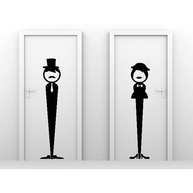 Jual Wall Stiker Cewek Cowok Jangkung Toilet Pintu Cutting Sticker ...