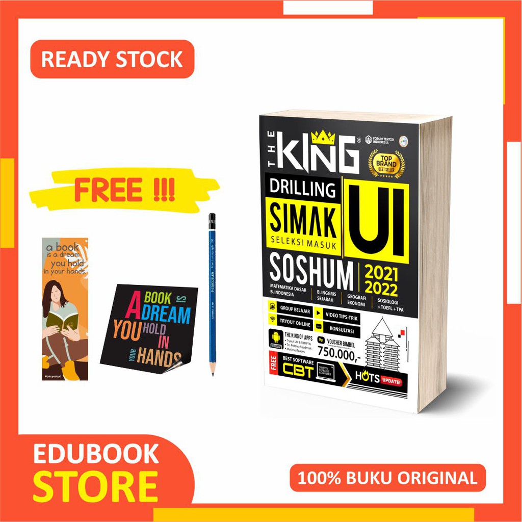 Jual SIMAK UI SOSHUM 2021 2022 THE KING DRILLING BEST SELLER - FORUM EDUKASI - (BONUS PENSIL 2B ...