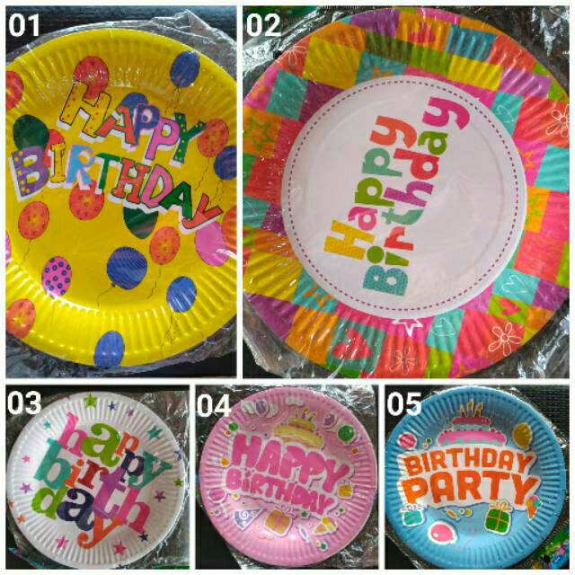 Jual Piring kertas besar happy birthday/ piring kueh ulangtahun ...