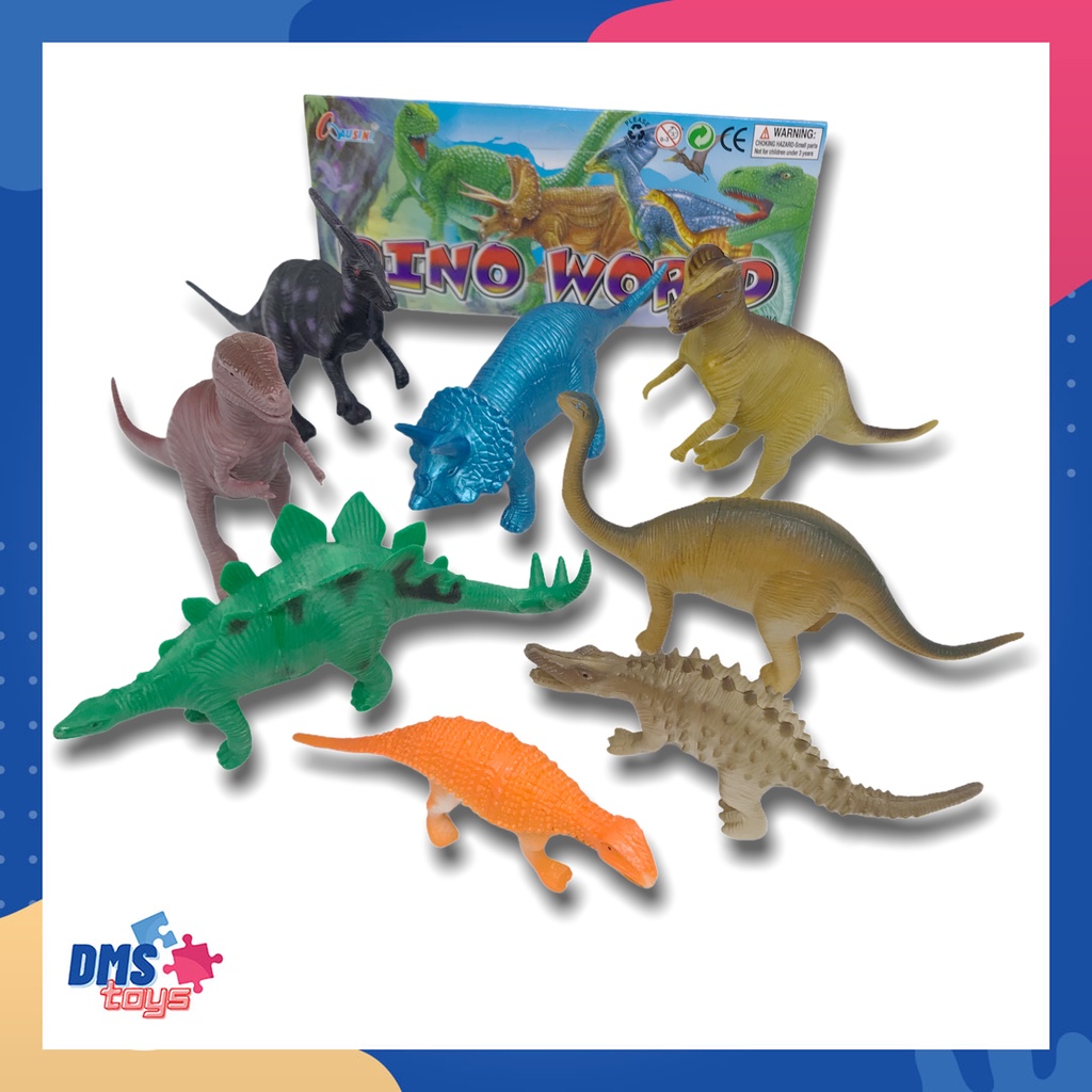 Jual Mainan Anak Dinosaurus Karet Set Dino World 8pcs Ukuran Besar DMS ...