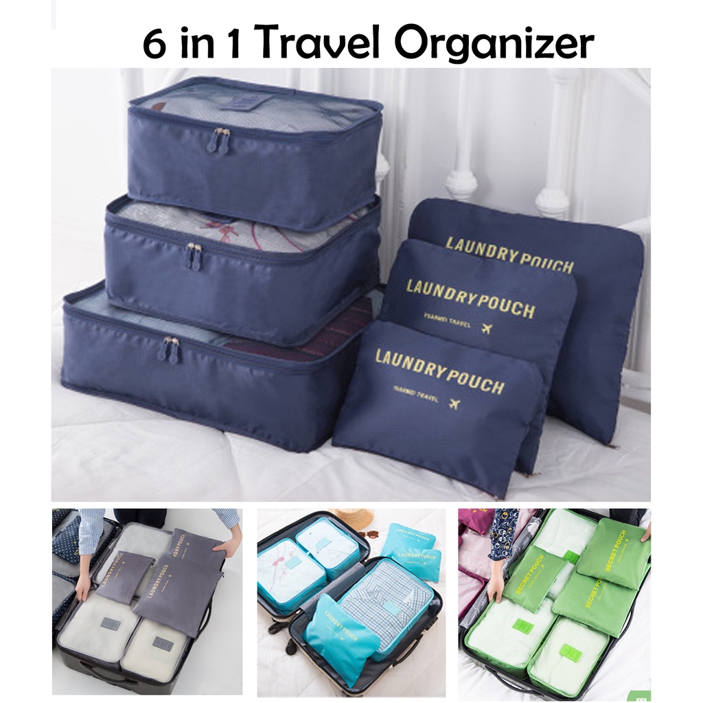 Jual Travel Bag Organizer 6 in 1 Tas Pouch Tas Dalam Koper Polos ...
