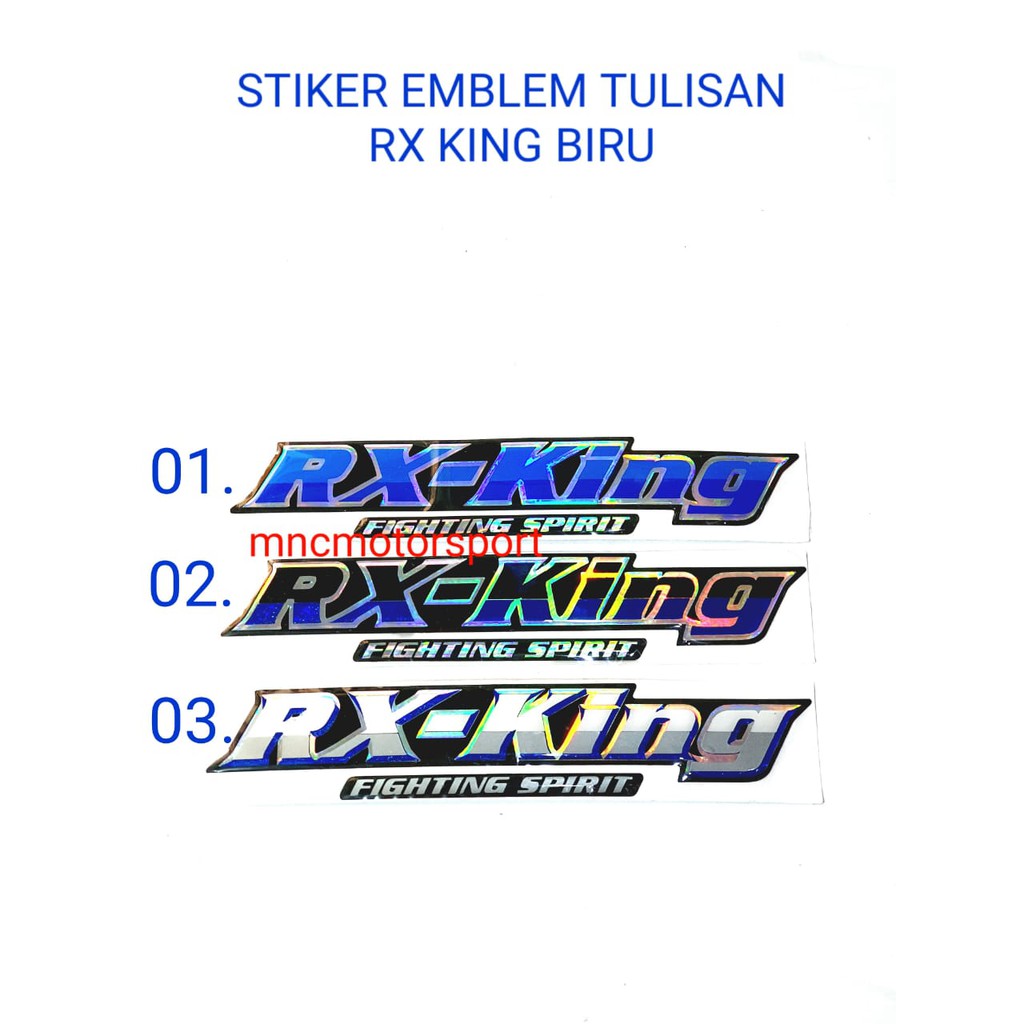 Jual STIKER EMBLEM TULISAN RX KING BIRU 18.5 x 4 CM HARGA PER SET ...