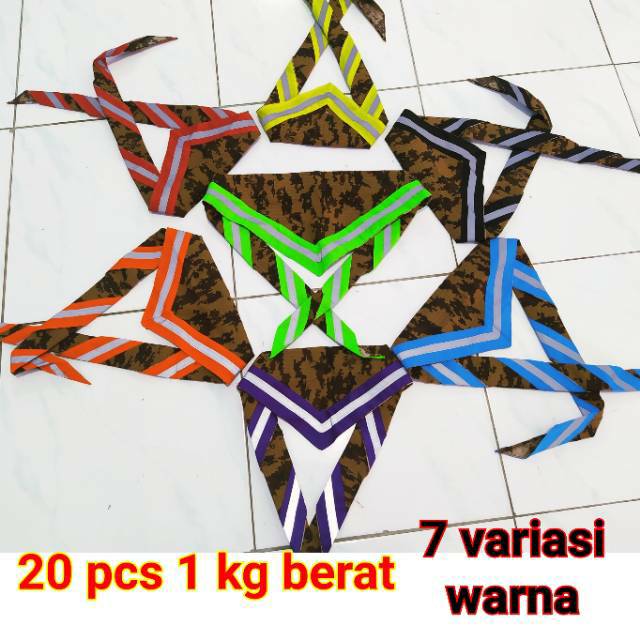 Jual SCARF PRAMUKA KOMBINASI WARNA MERAH KUNING HIJAU BIRU OREN ...