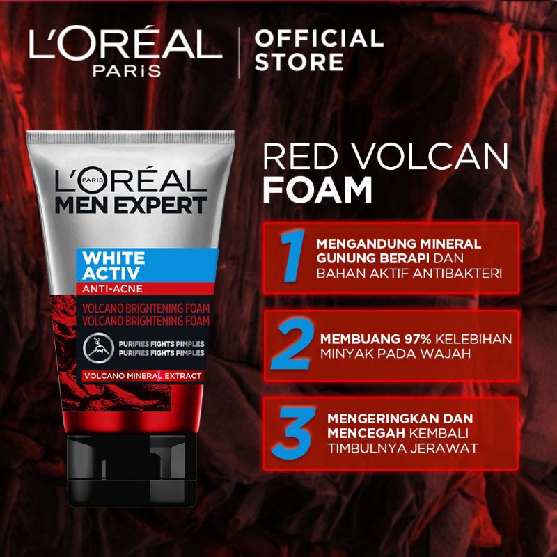 Jual L'Oreal Paris Men Expert White Activ Anti-Acne Volcano Brightening ...
