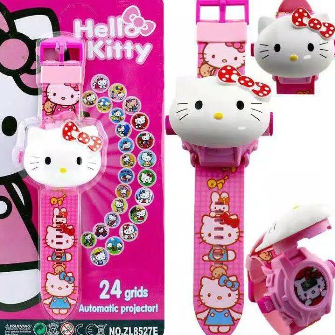 Jual JAM LASER KEPALA BESAR 24 GAMBAR PROYEKTOR KARAKTER HELLO KITTY ...