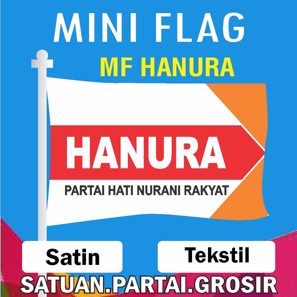 Jual MINI FLAG PARTAI HANURA / BENDERA MINI PARTAI HANURA / BENDERA ...